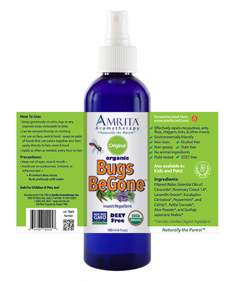 Bugs Be Gone Organic Aromatherapy Adult Insect Repellent Spray – Aroma ...