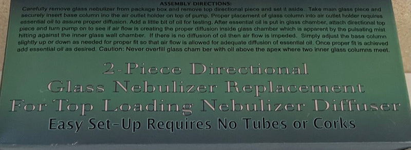 Essential Oil Top Loading Diffuser Directional Glass Nebulizer Replace